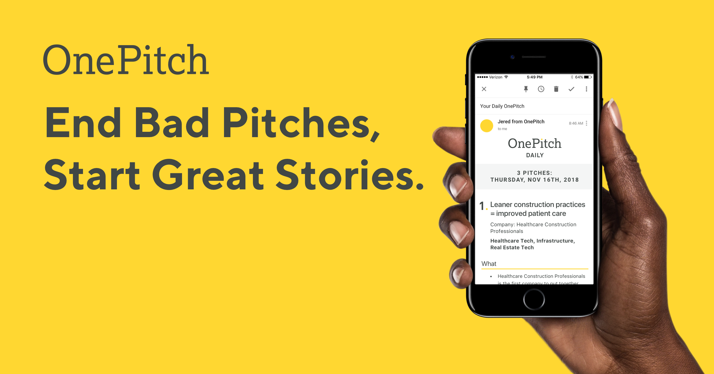 OnePitch Case Study | BL3NDlabs | product design, responsive web app, API